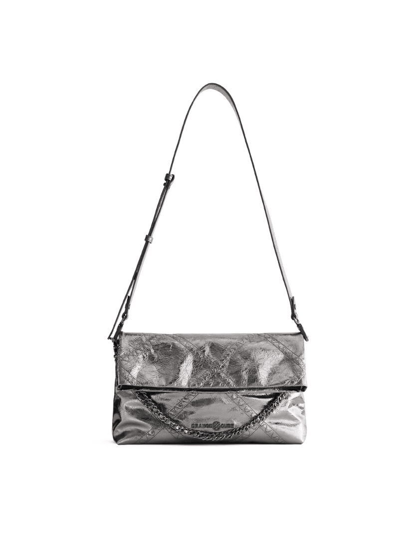 Retro Messenger Bag - Black Silver – Orange Cube