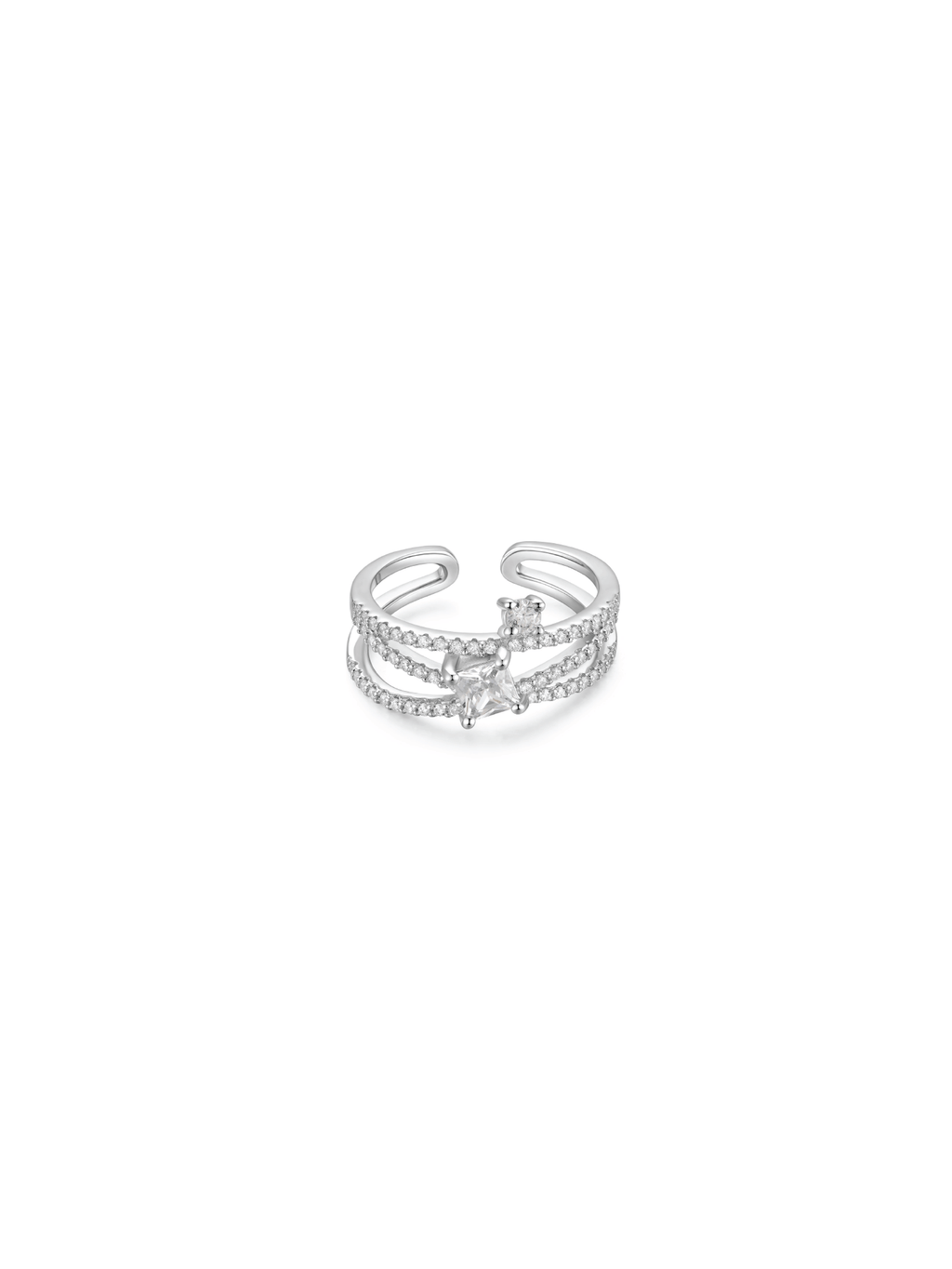 Silver Sparkle Ring (White) | Orange Cube